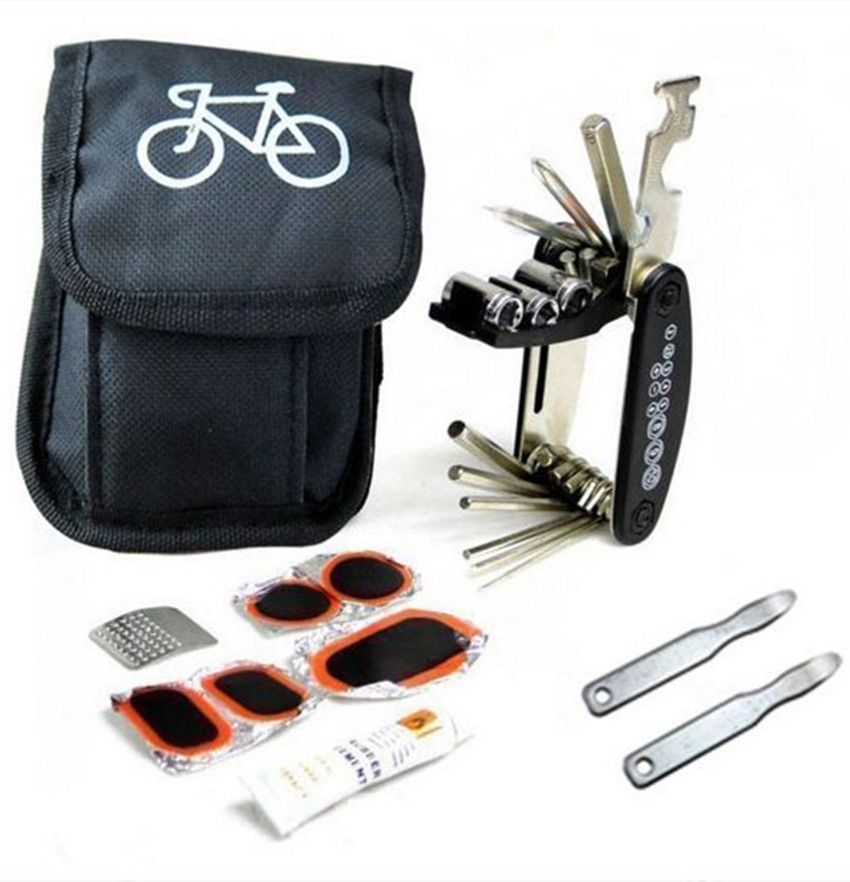 Bicycle Bike Puncture Repair Kit Tools Set Multi-Function Patch Tyre ...