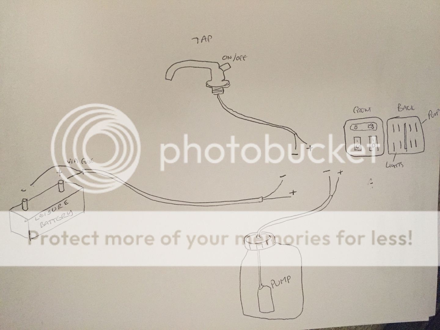 Need help wiring up a Smev tap to waterpump alongside a CBE pump switch ...